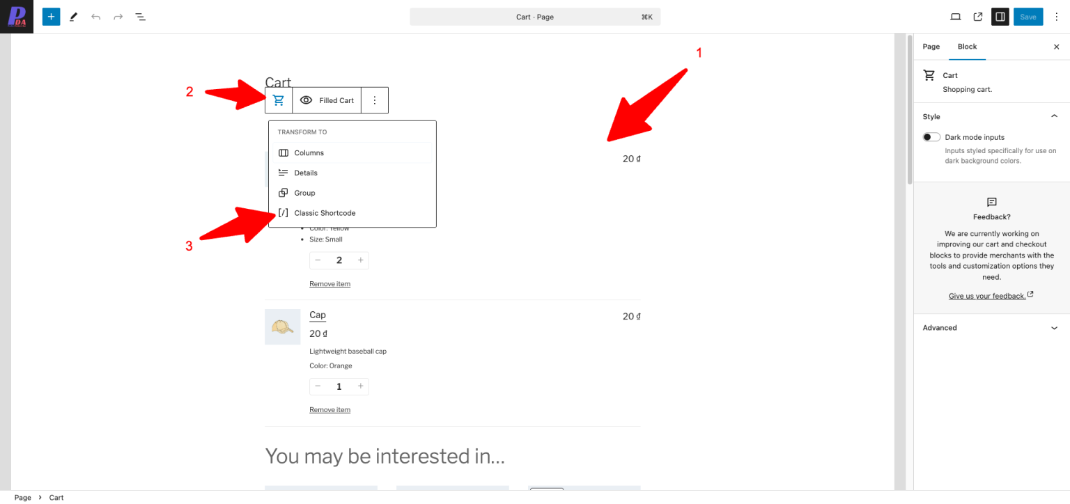 Cart & checkout page - Product Designer App